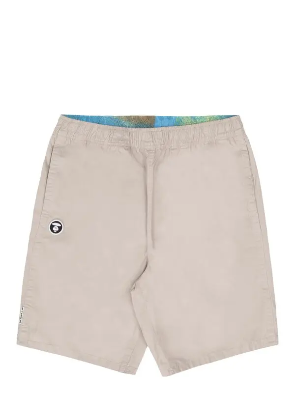 AAPE BY *A BATHING APE Moonface Embroidered Reversible Camo Shorts 'beige/grey - Tan
