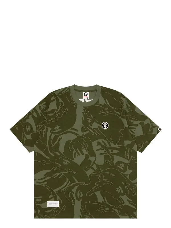 AAPE Moonface Embroidered Camo Tee 'khaki/multi - Tan
