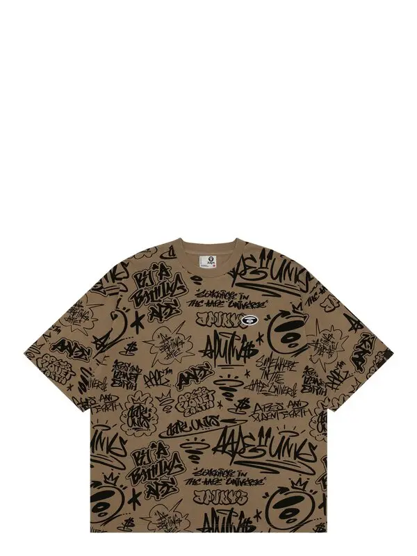 AAPE Moonface Fancy Tee 'beige/black - Tan