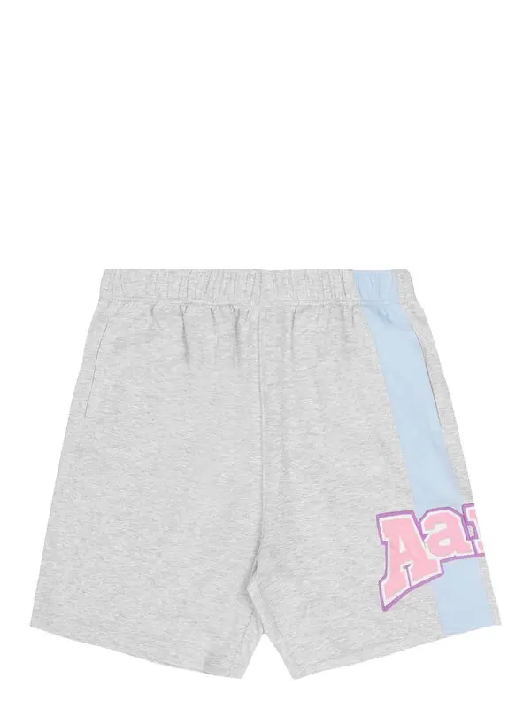 AAPE BY *A BATHING APE Logo Embroidered Sweat Shorts /heather - Grey