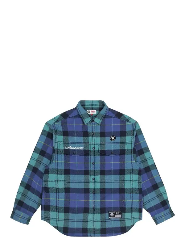 AAPE Moonface Check Shirt /purple - Blue