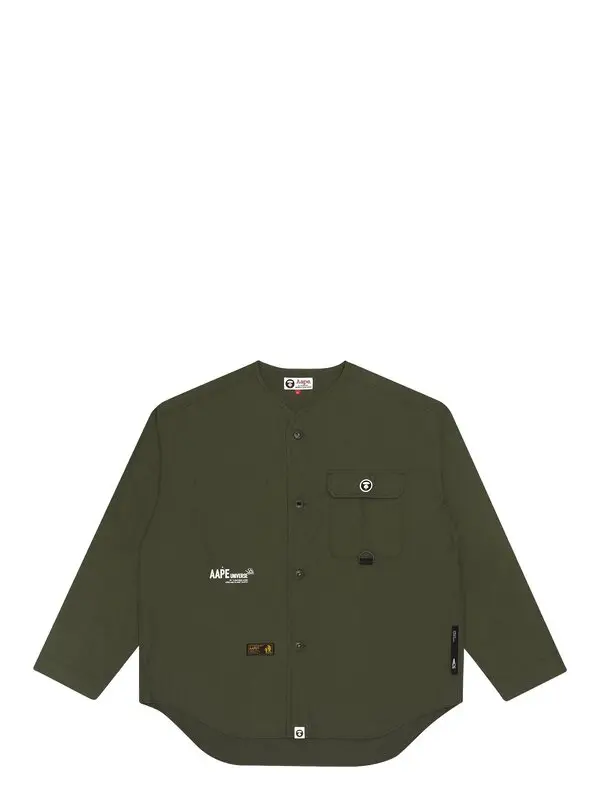 AAPE BY *A BATHING APE Collarless Logo Shirt 'khaki - Tan