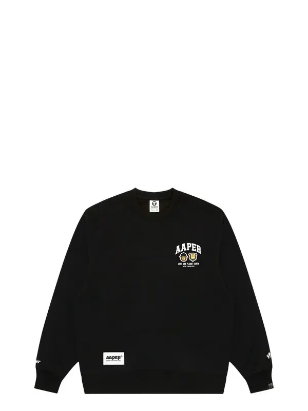 AAPE BY *A BATHING APE R Crew Neck Sweatshirt - Black