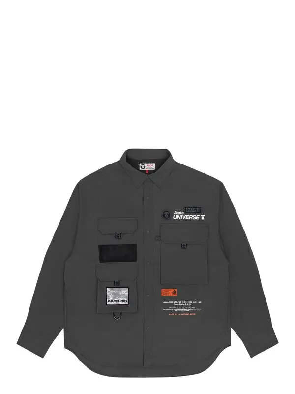 AAPE BY *A BATHING APE Moonface Multipocket Shirt - Grey