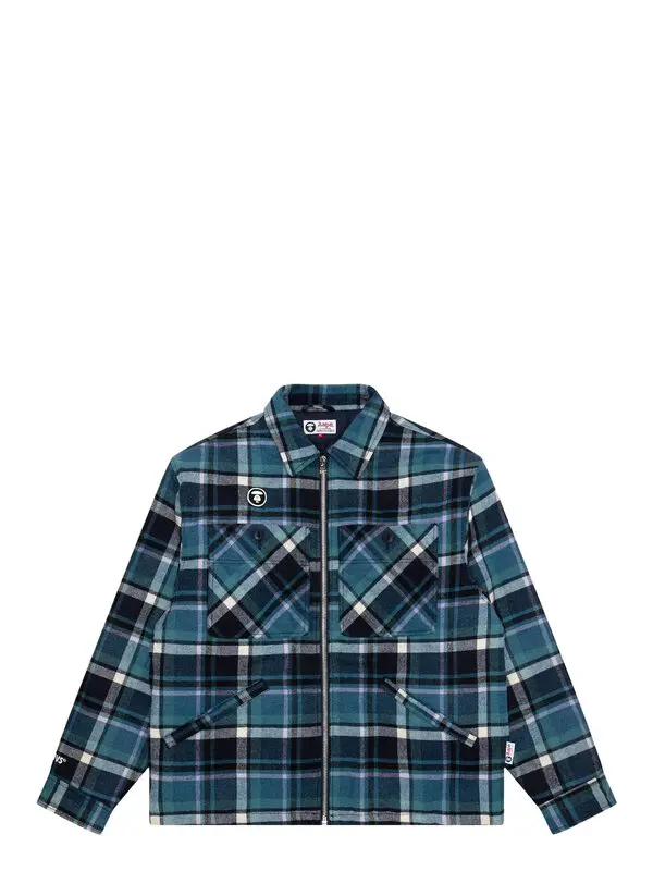AAPE BY *A BATHING APE Moonface Plaid Zip Jacket /purple - Blue