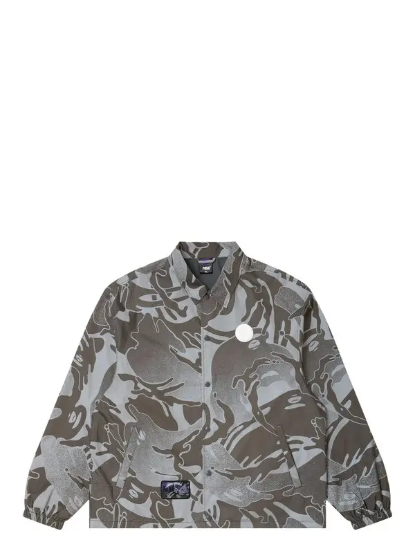 AAPE BY *A BATHING APE Moonface Camo Printed Coach Jacket /silver - Grey