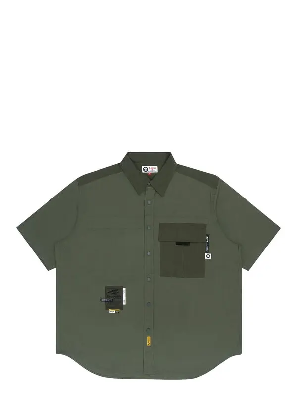 AAPE BY *A BATHING APE Moonface Colour Blocked Shirt 'khaki/dark - Tan