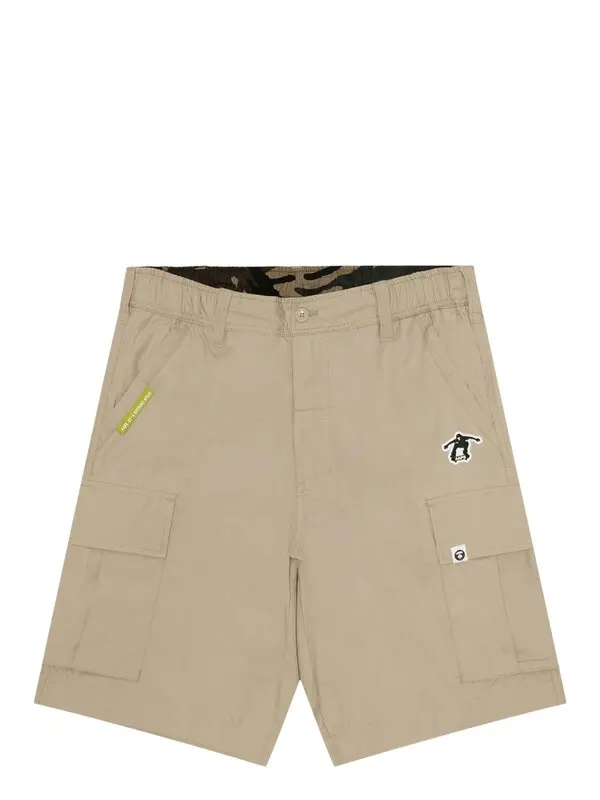 AAPE BY *A BATHING APE Moonface Logo Cargo Shorts 'beige/grey - Tan