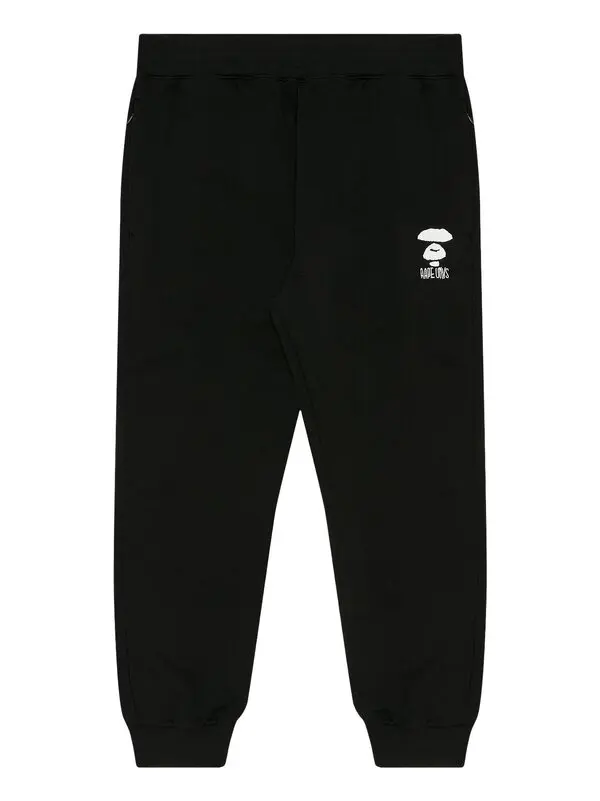 AAPE Moonface Embroidered Sweatpants - Black