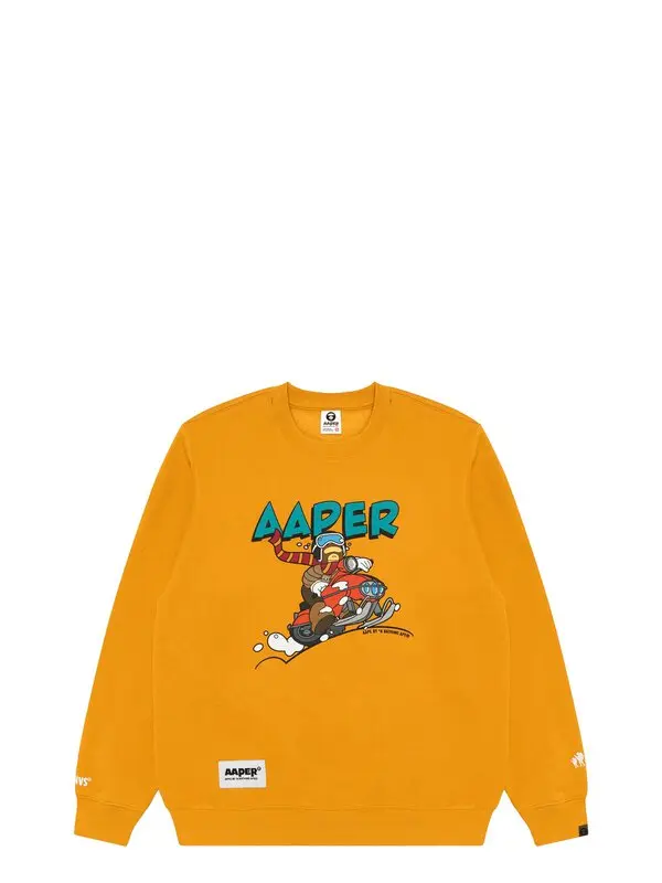 AAPE BY *A BATHING APE R Crew Neck Sweatshirt /dark - Yellow