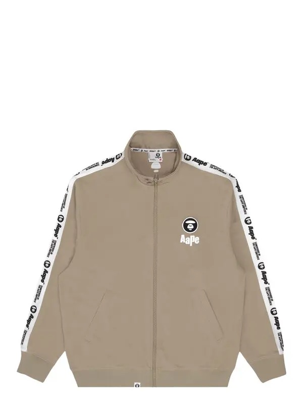 AAPE Moonface Patch Zip-up Track Jacket 'beige/red - Tan