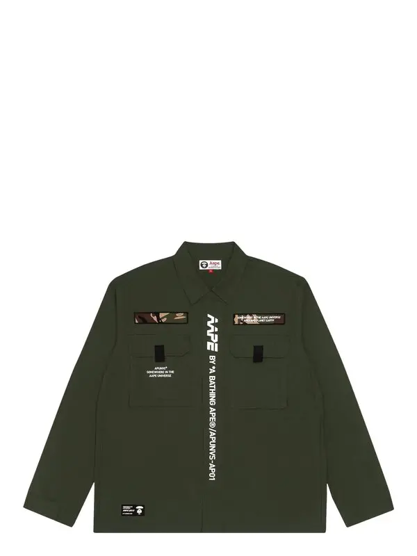 AAPE Logo Work Shirt 'khaki/dark - Tan