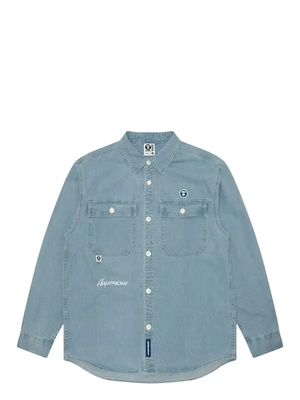 AAPE Moonface Patch Pockets Shirt /light - Blue