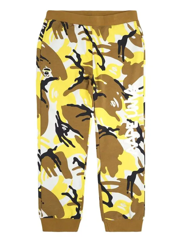 AAPE Moonface Camo Patterned Sweatpants /beige - Yellow