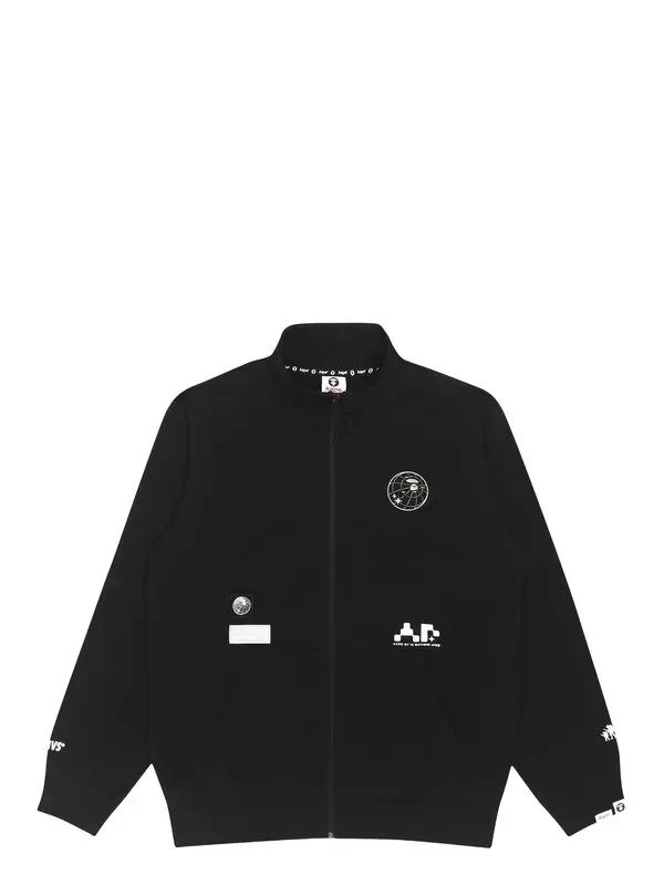 AAPE BY *A BATHING APE Logo Zip-up Sweater - Black