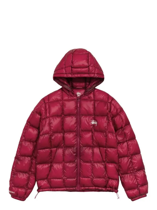 StÜssy Midweight Hooded Puffer 'fuchsia - Red