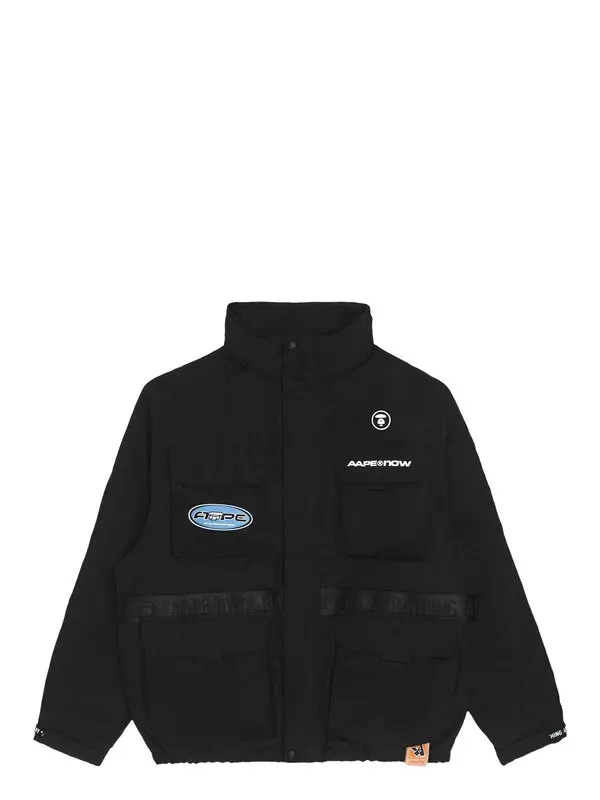 AAPE Moonface Multipocket Hooded Reversible Jacket - Black