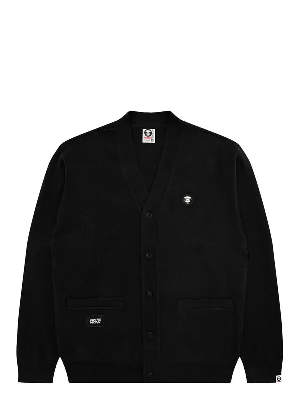 AAPE BY *A BATHING APE Now Moonface V-neck Cardigan - Black