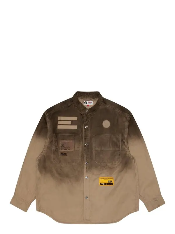 AAPE BY *A BATHING APE Moonface Gradient Button-up Shirt 'beige - Tan