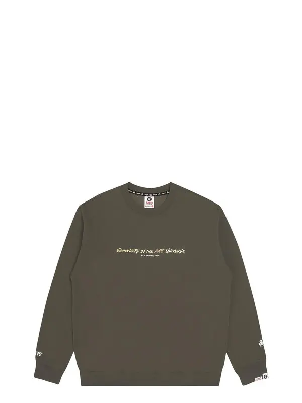AAPE Moonface Drip Graphic Sweatshirt 'beige/brown - Tan