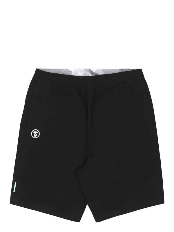 AAPE Moonface Embroidered Reversible Camo Shorts - Black