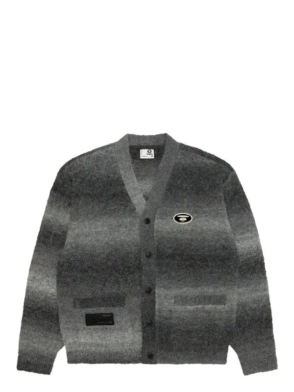 AAPE Moonface Button Down Cardigan /grey - Black