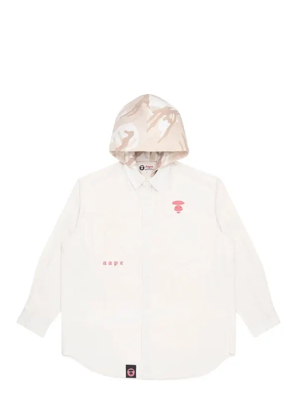 AAPE BY *A BATHING APE Hooded Moonface Embroidered Shirt 'ivory - Cream