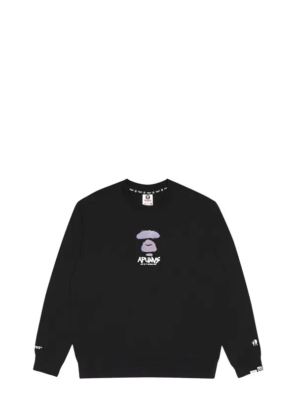AAPE Moonface Tie-dye Drip Graphic Sweatshirt - Black