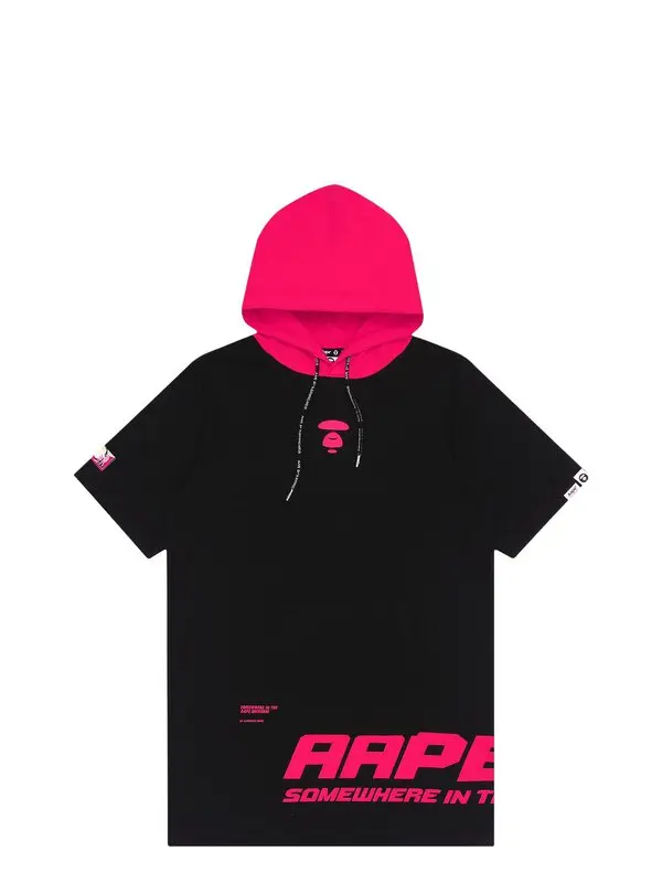 AAPE BY *A BATHING APE Colour Block Hooded Tee Dress - Black