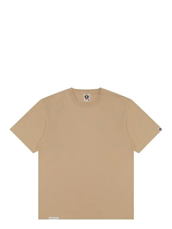 AAPE Moonface Embroidered Tee 'khaki/yellow - Tan