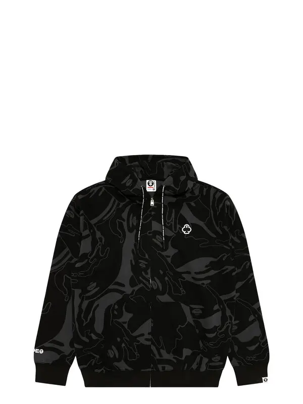 AAPE BY *A BATHING APE Now Clover Moonface Zip-up Hoodie /multi - Black