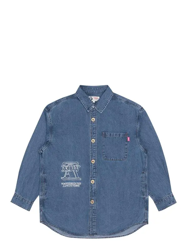 AAPE Logo Embroidered Shirt - Blue