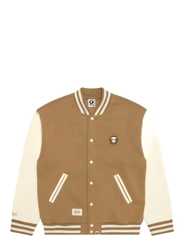 AAPE BY *A BATHING APE Now Moonface Varsity Jacket 'beige - Tan