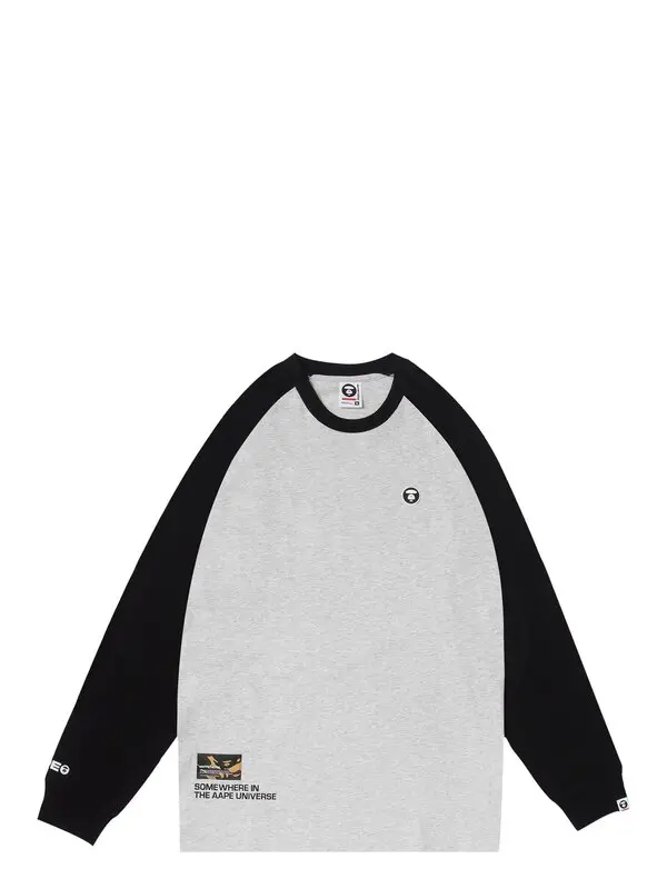 AAPE Moonface Raglan Long-sleeve Tee - Black