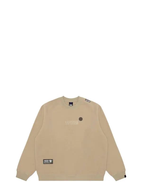 AAPE BY *A BATHING APE Moonface Patch Fleece Sweatshirt 'beige/grey - Tan