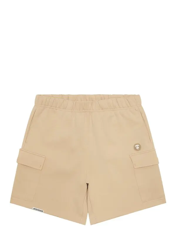 AAPE Now Moonface Logo Cargo Sweat Shorts 'beige/light - Tan