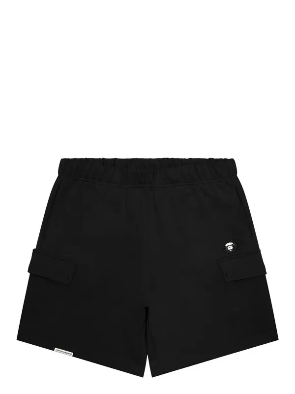 AAPE Now Moonface Logo Cargo Sweat Shorts - Black