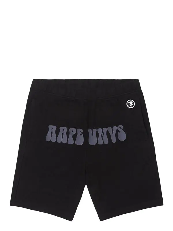 AAPE BY *A BATHING APE Moonface Patch Jacquard Logo Shorts - Black