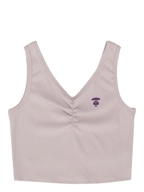 AAPE Moonface Embroidered Cropped Tank Top 'beige/light - Tan