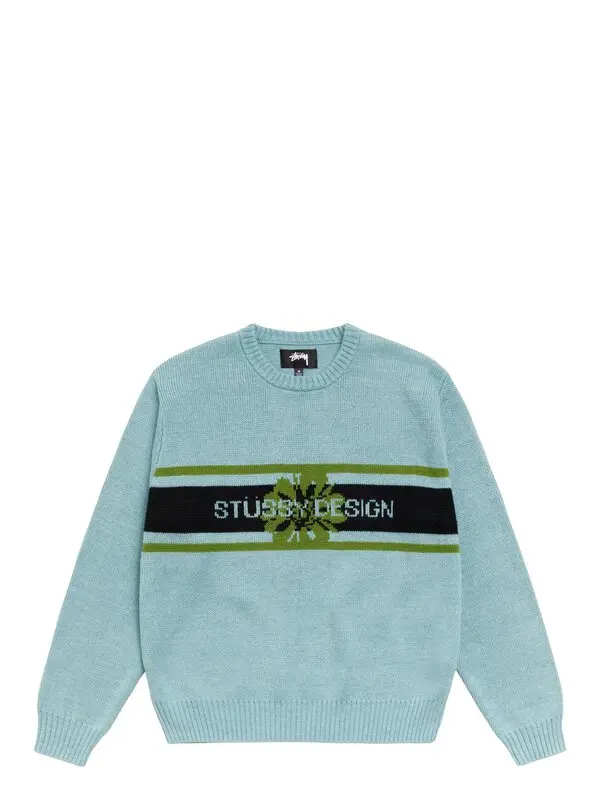 StÜssy Striped Hibiscus Sweater 'dusty - Blue