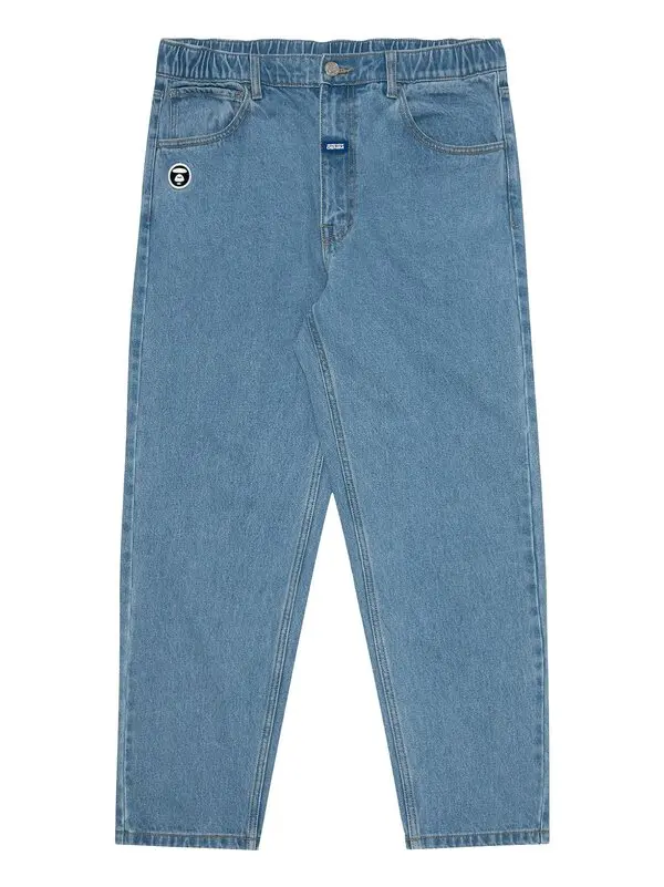 AAPE Moonface Patch Relaxed Denim Pants /light - Blue