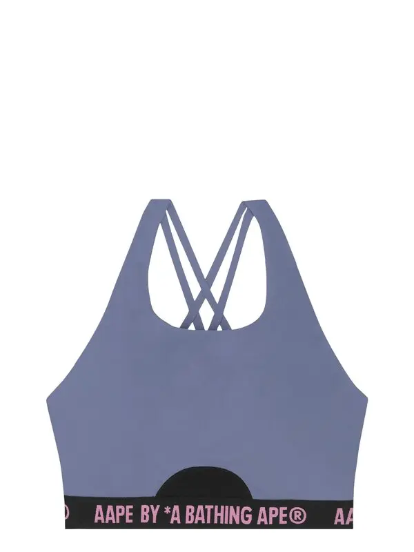AAPE Moonface Logo Hem Bra Top /dark - Blue