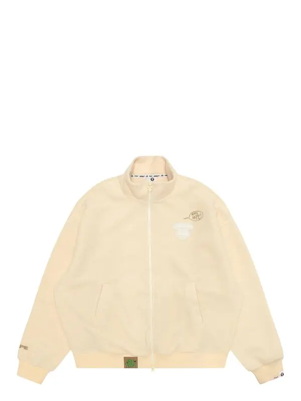 AAPE Moonface Fleece Zip-up Jacket 'ivory - Cream