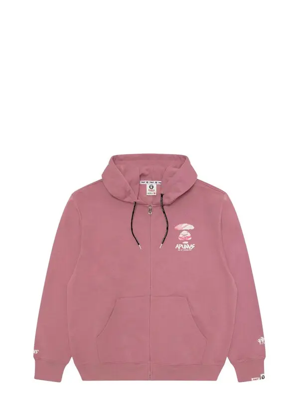 AAPE BY *A BATHING APE Basic Zip Up Sweatshirt /grey - Pink