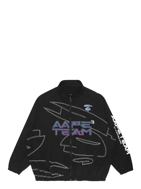 AAPE Moonface Gradient Printed Jacket - Black