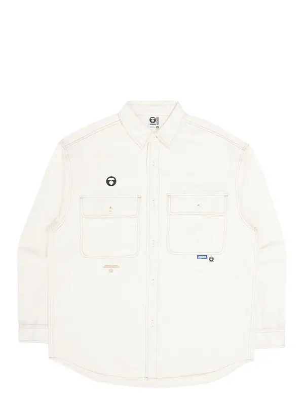 AAPE BY *A BATHING APE Moonface Workwear Shirt 'ivory - Cream