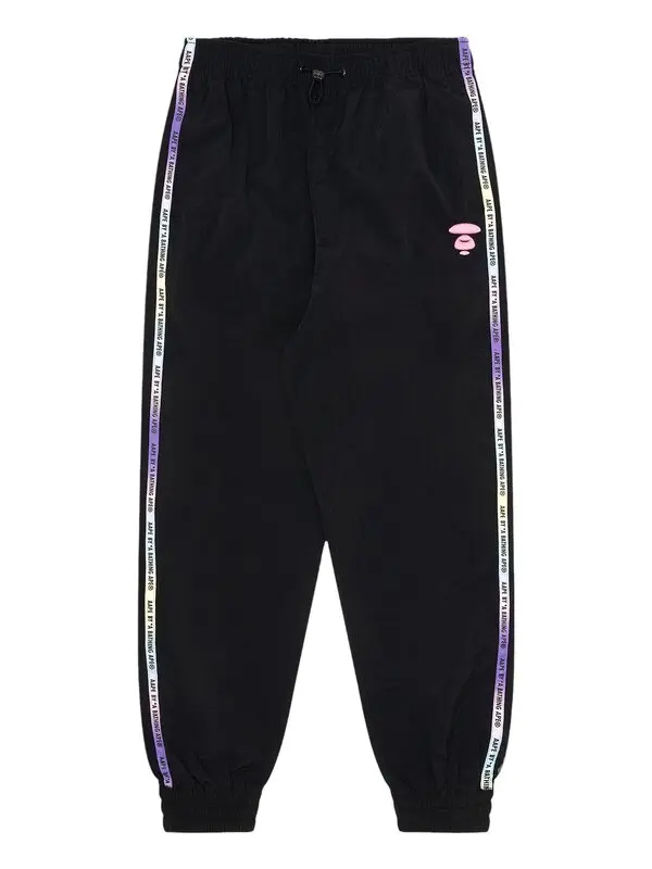AAPE BY *A BATHING APE Moonface Embroidered Track Pants - Black