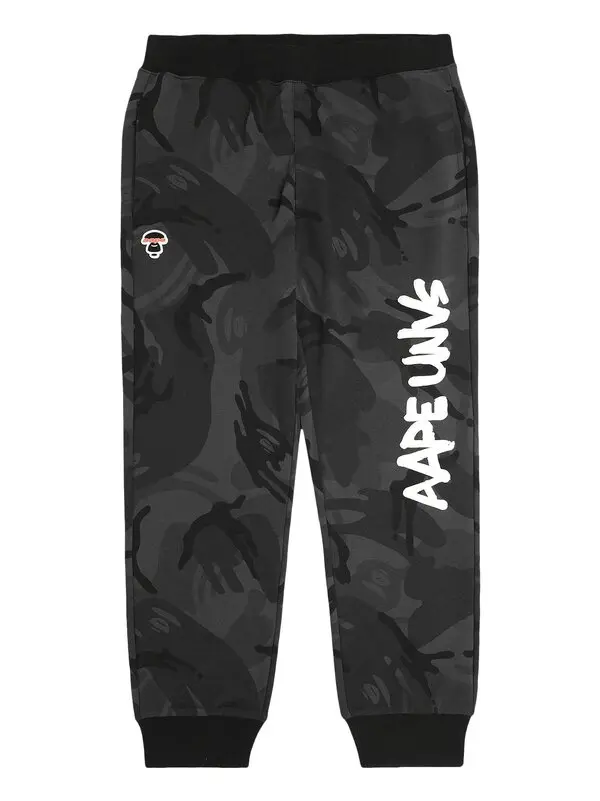 AAPE Moonface Camo Patterned Sweatpants /multi - Black