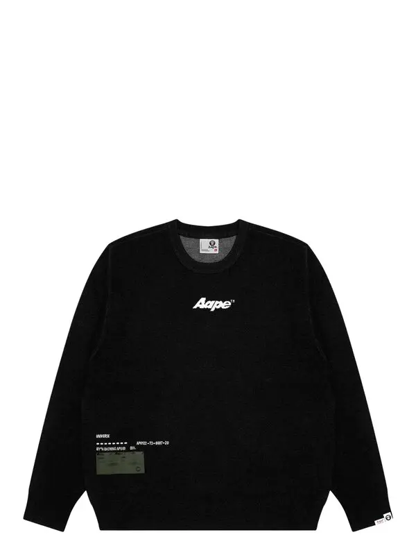 AAPE BY *A BATHING APE Jacquard Logo Sweater - Black