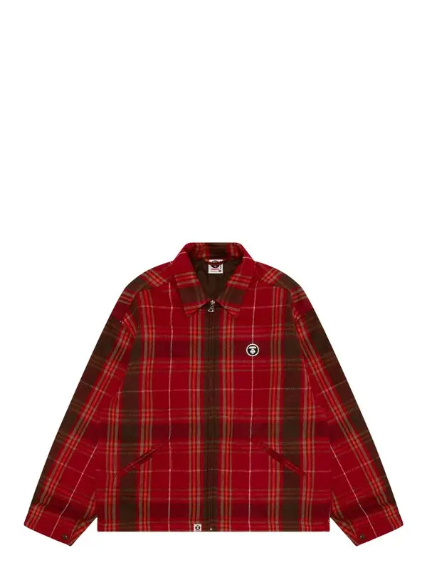 AAPE BY *A BATHING APE Now Moonface Check Jacket /orange - Red